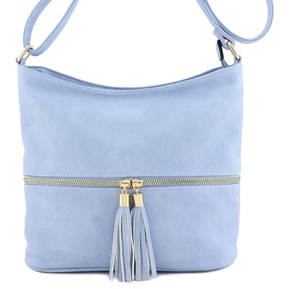 Bags | Periwinklepastelbaby Blue Tassel Crossbody Bag | Poshmark